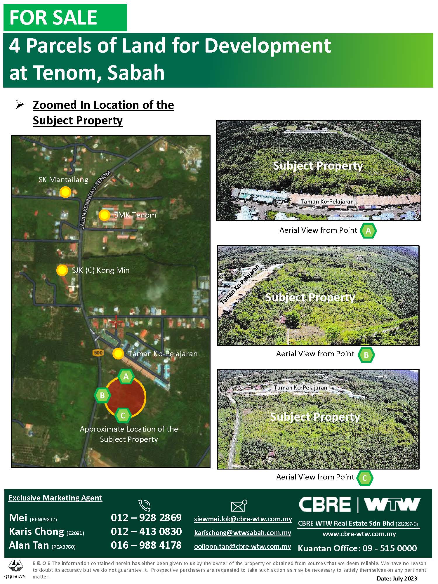 4 Parcels of Land for Development at Tenom, Sabah - CBRE | WTW