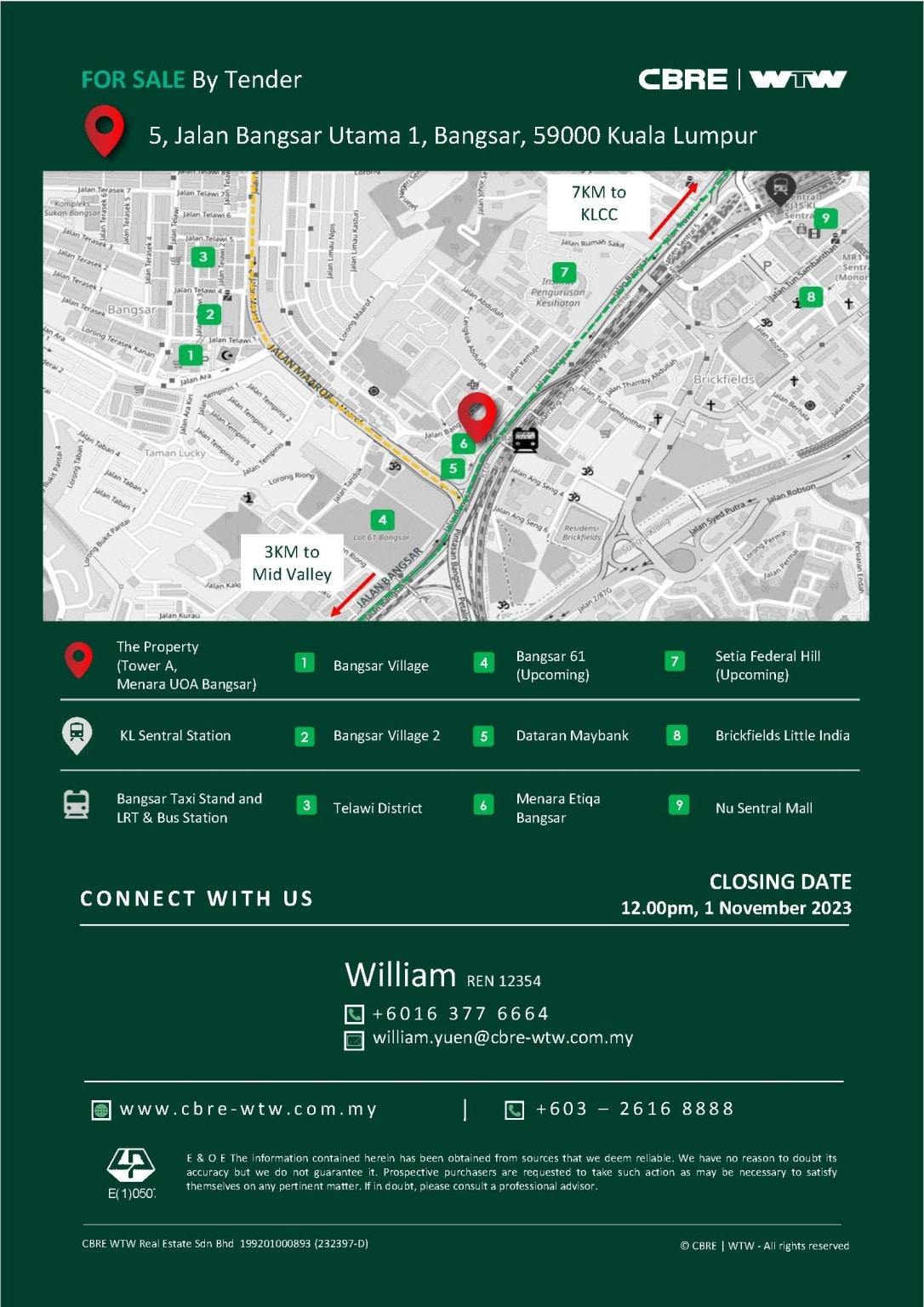 SALE BY TENDER- OFFICE SPACE @ MENARA UOA BANGSAR - CBRE | WTW
