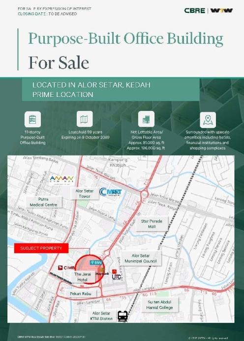 Purpose-Built Office Building For Sale Located in Alor Setar, Kedah ...