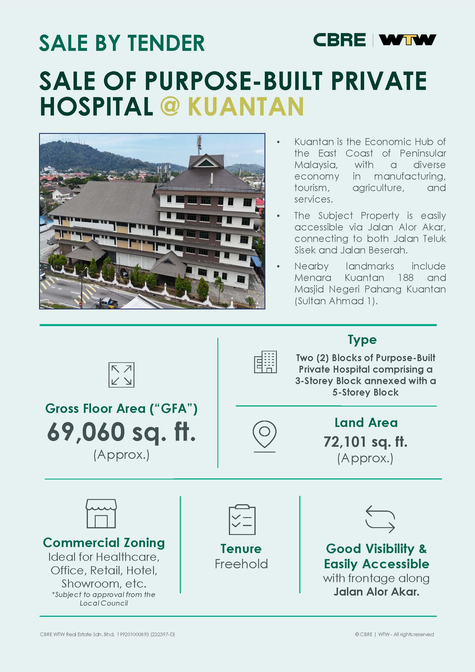Sale By Tender - Purpose-Built Private Hospital in Kuantan, Pahang ...