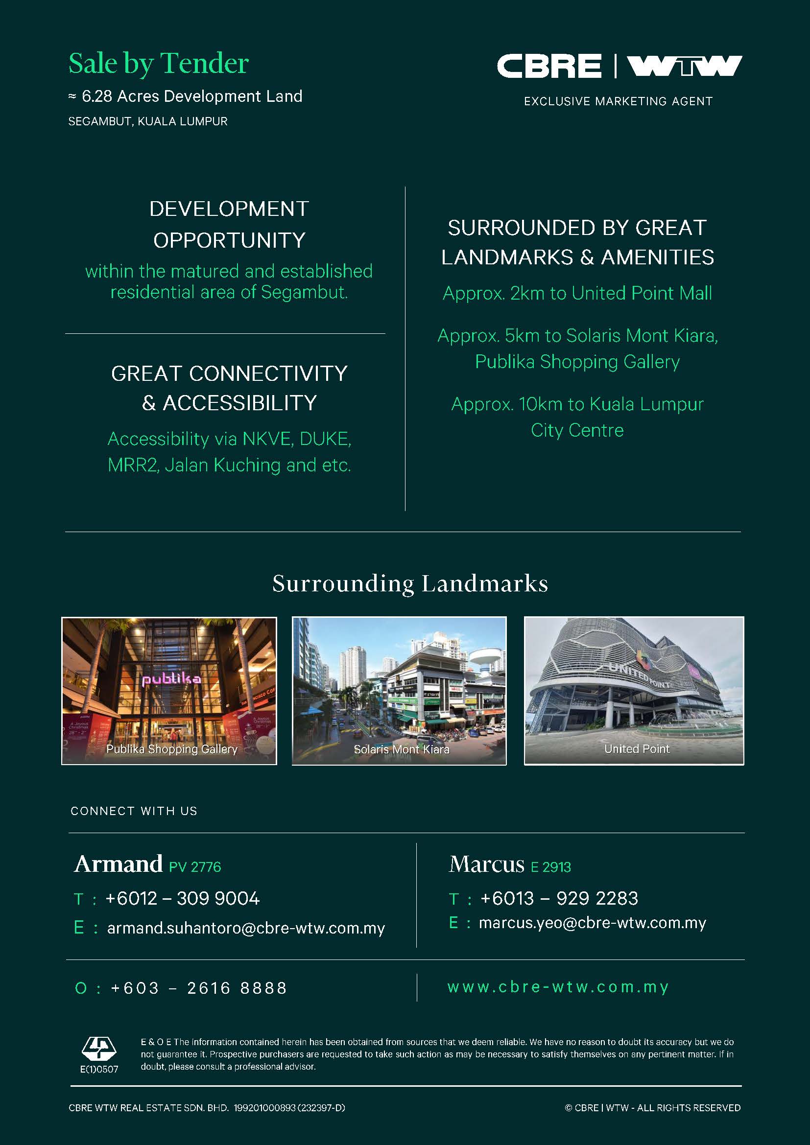 FOR SALE: DEVELOPMENT LAND IN SEGAMBUT, KUALA LUMPUR – CBRE | WTW