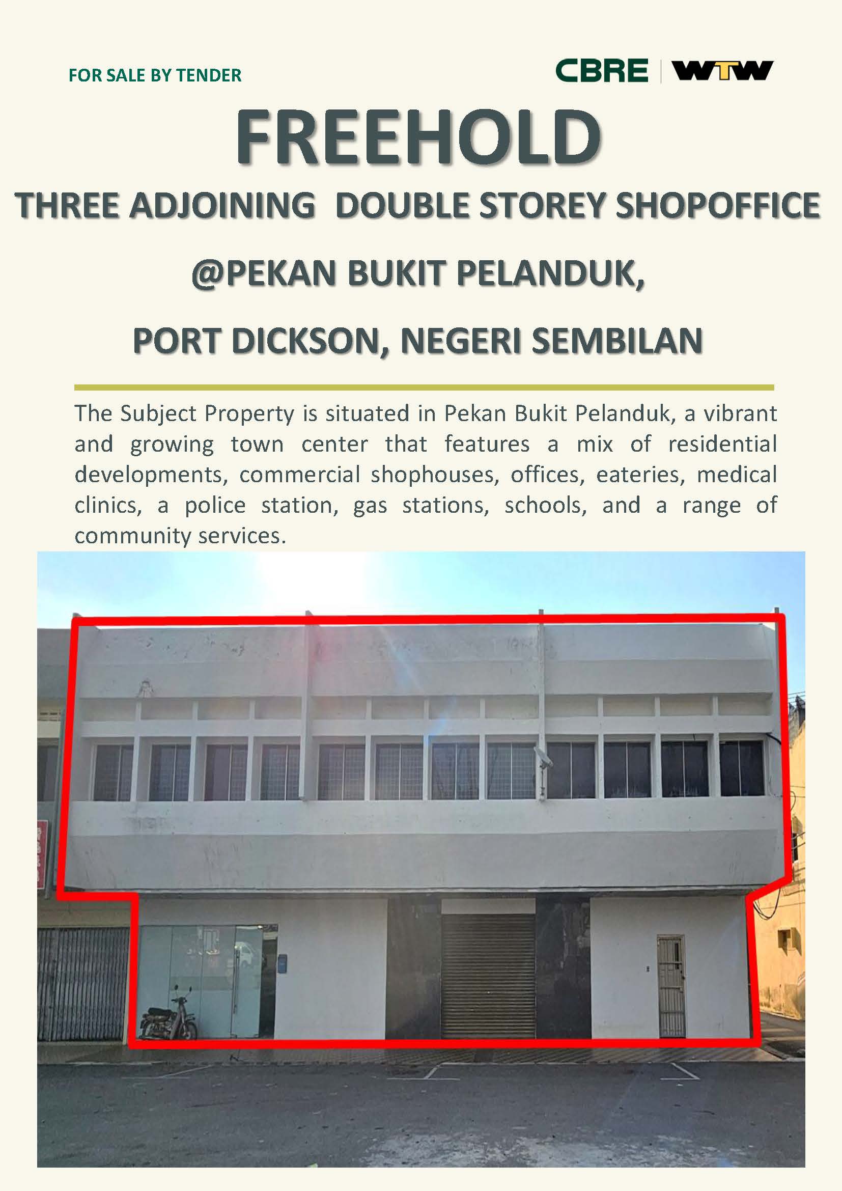 For Sale By Tender: Freehold Three Adjoining Double Storey Shopoffice ...