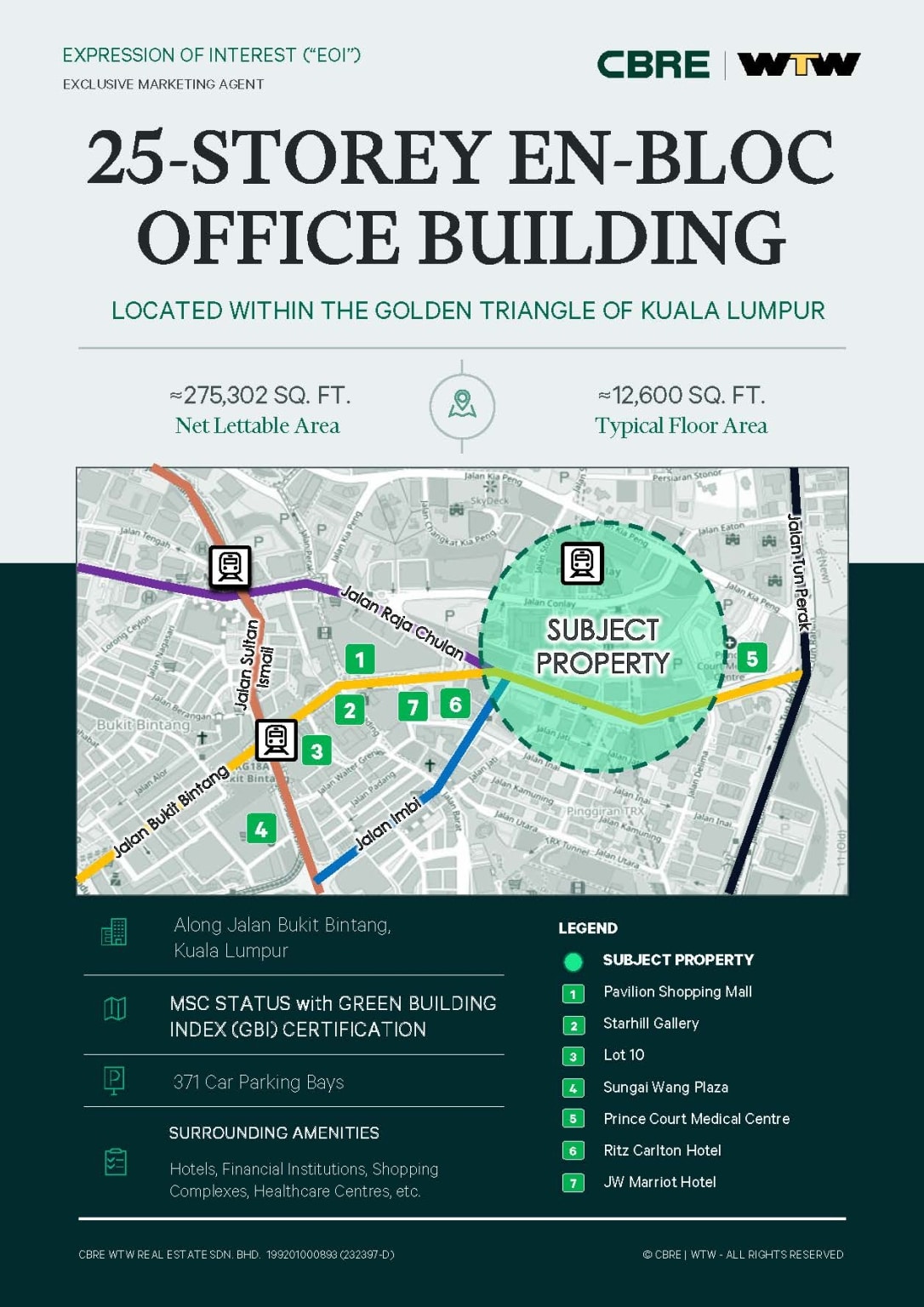 For Sale By EOI - Prime En-Bloc Office Building In Kuala Lumpur's Golden Triangle - CBRE | WTW